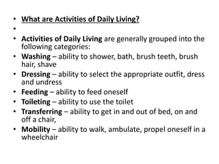 Activities of daily living | PPTX