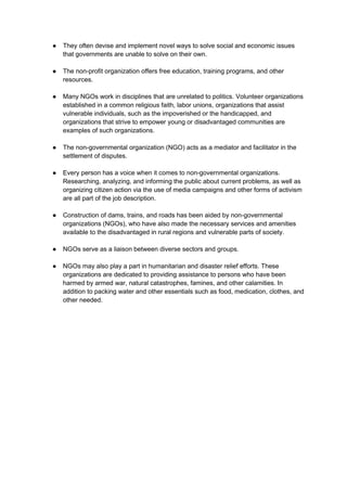 Activities of NGO | PDF