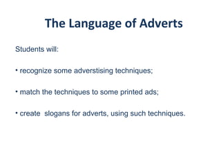 Linguagem da propaganda/ Language in Advertising | PPT