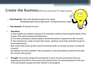 Stress Management and Team building activities | PPTX