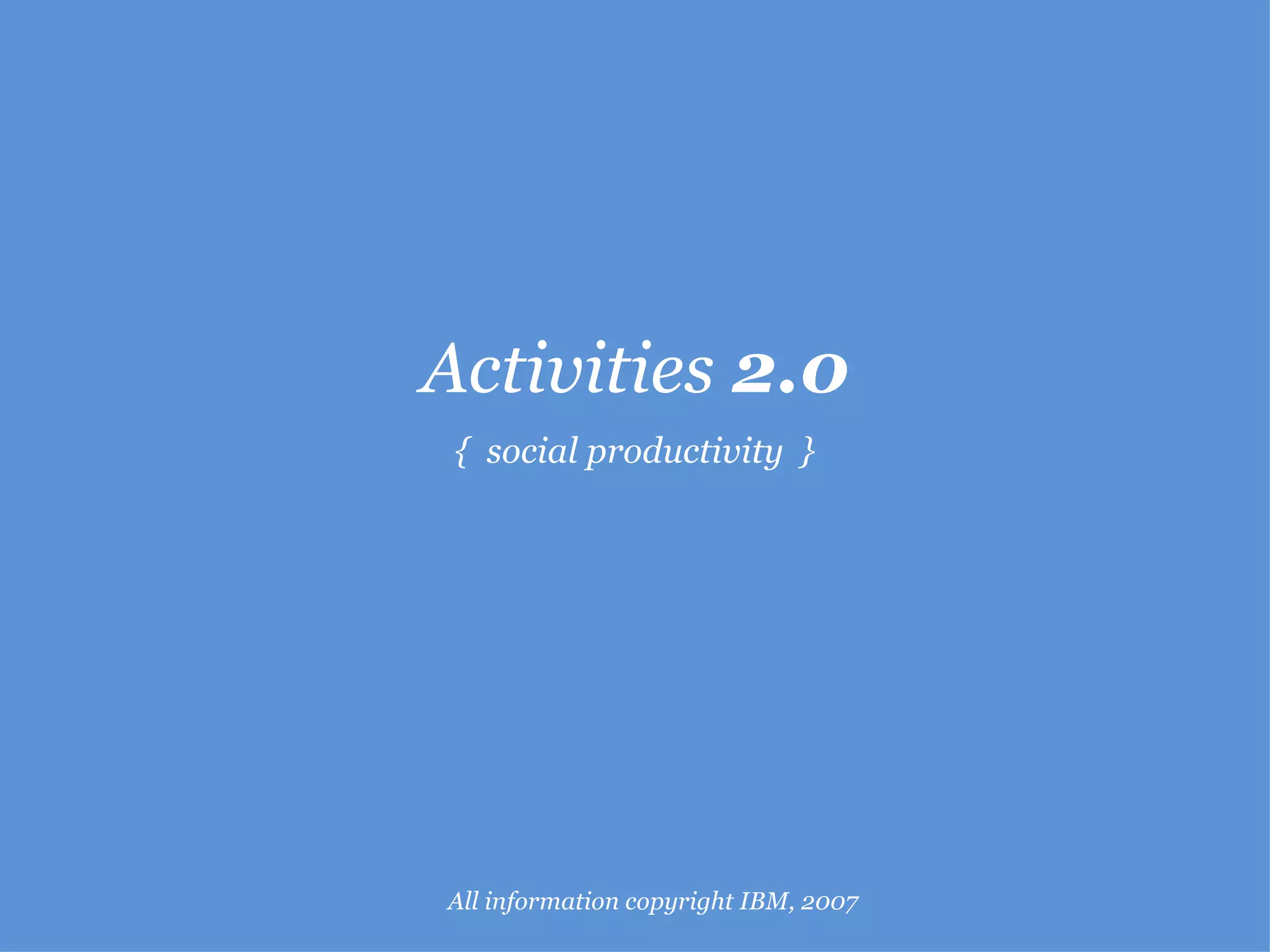 Activities: Social Productivity | PPT