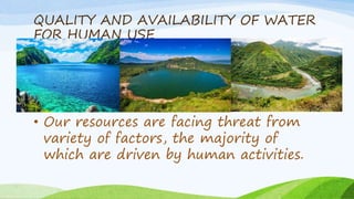 Activities that Affect the Quality and Availability of Water for Human ...