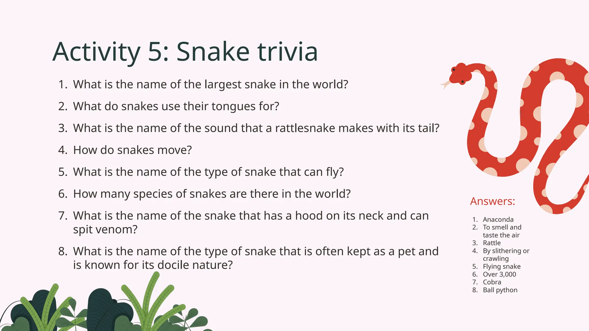 Activities to Celebrate World Snake Day in Elementary by Slidesgo.pptx