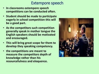 Activities to develop speaking skill in classroom | PPTX