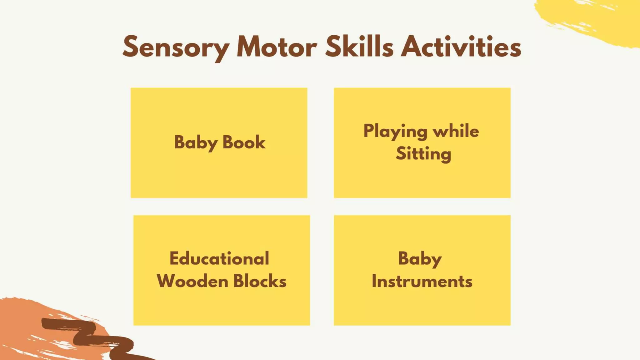 Activities to Improve Sensory Motor Skills of Infants - Spec Kid Club | PPT