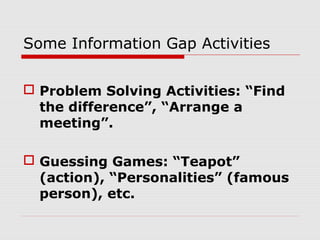 Activities to promote communicative competence | PPT