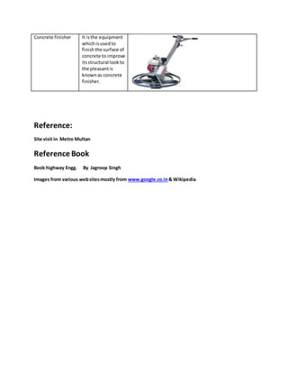 Activities used in road construction | DOCX