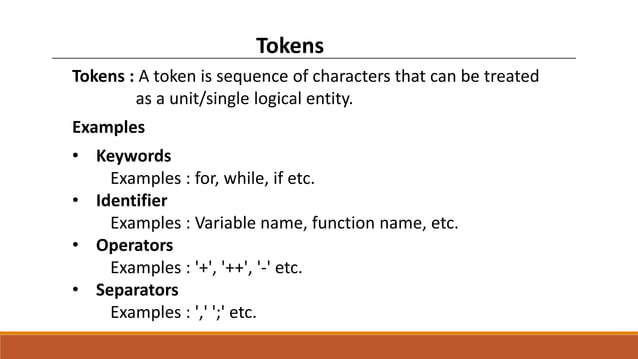 Relationship Among Token, Lexeme & Pattern | PPTX