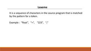 Relationship Among Token, Lexeme & Pattern | PPTX