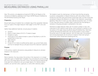 Lesson 1.4 Activity: Measuring Distances Using Parallax | PDF