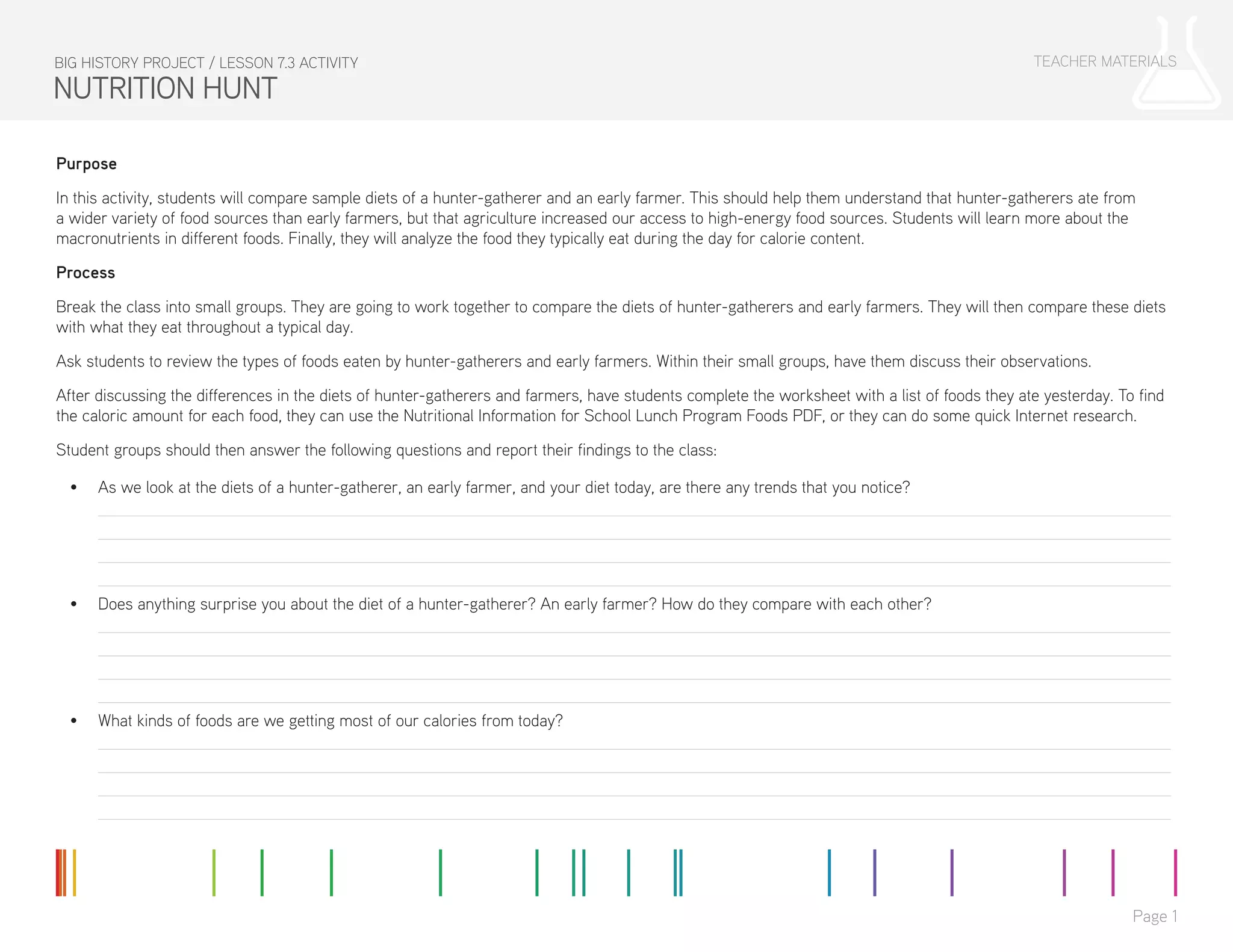 Lesson 7.3 Activity: Nutrition Hunt | PDF