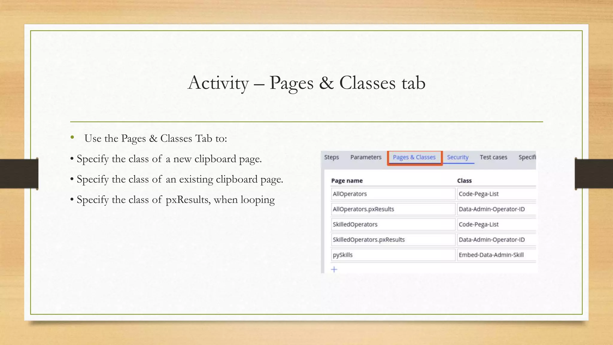 PEGA Activity and Its Methods | PPTX