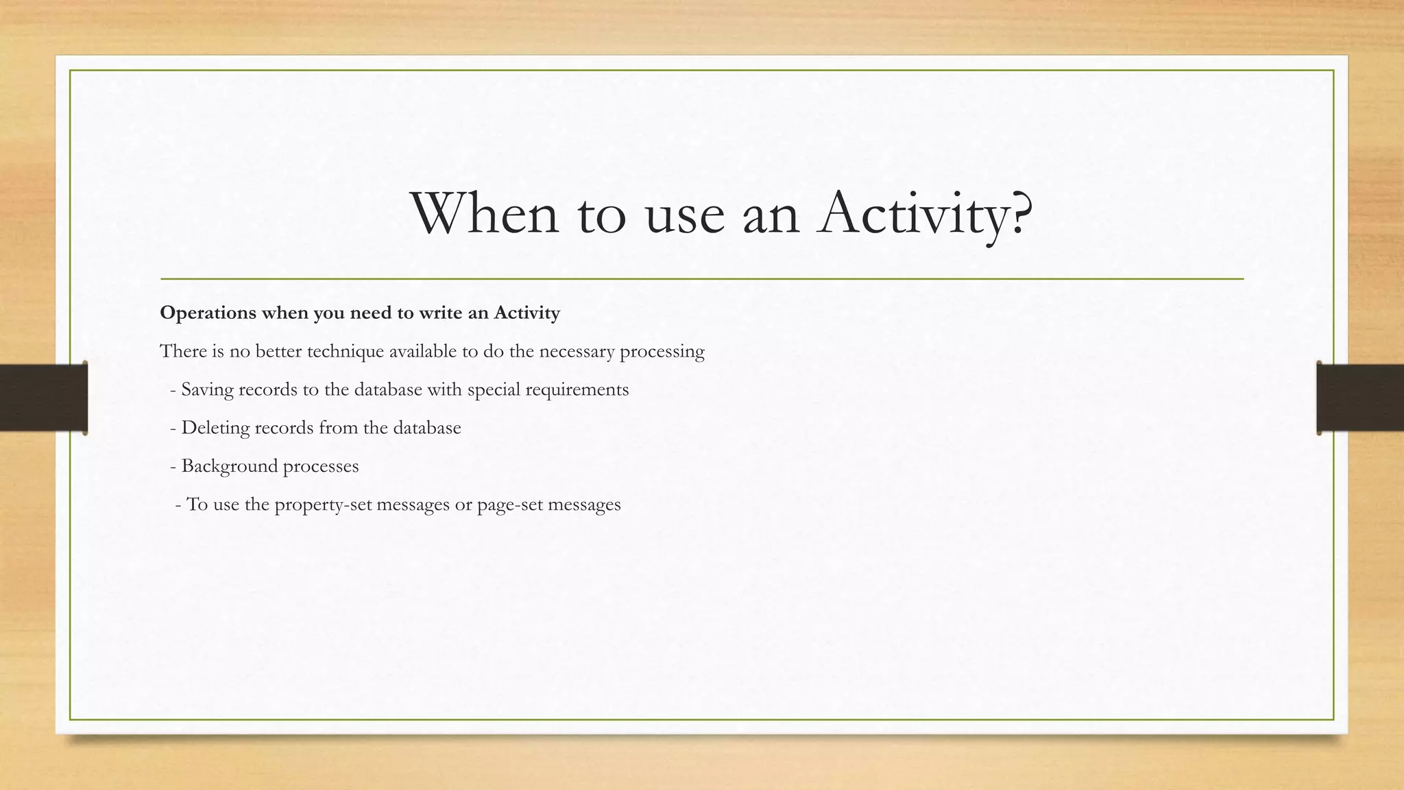 PEGA Activity and Its Methods | PPTX