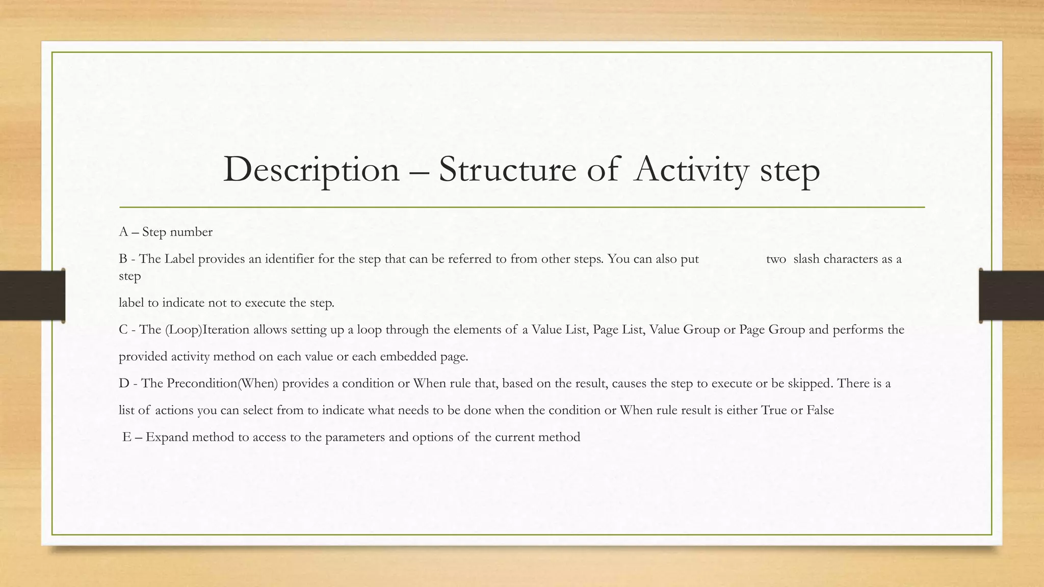 PEGA Activity and Its Methods | PPTX