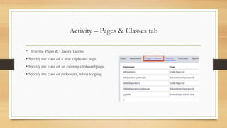 PEGA Activity and Its Methods | PPTX