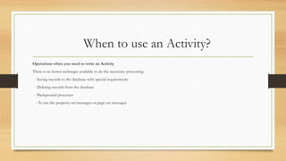 PEGA Activity and Its Methods | PPTX