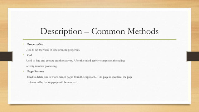 PEGA Activity and Its Methods | PPTX