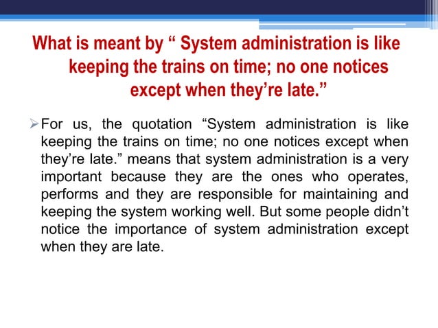 SYSTEM ADMINISTRATION.pptx | Operating Systems | Computer Software and Applications