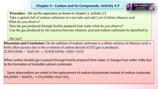 Carbon and its Compounds- Activities Explanation & Conclusion | PPTX