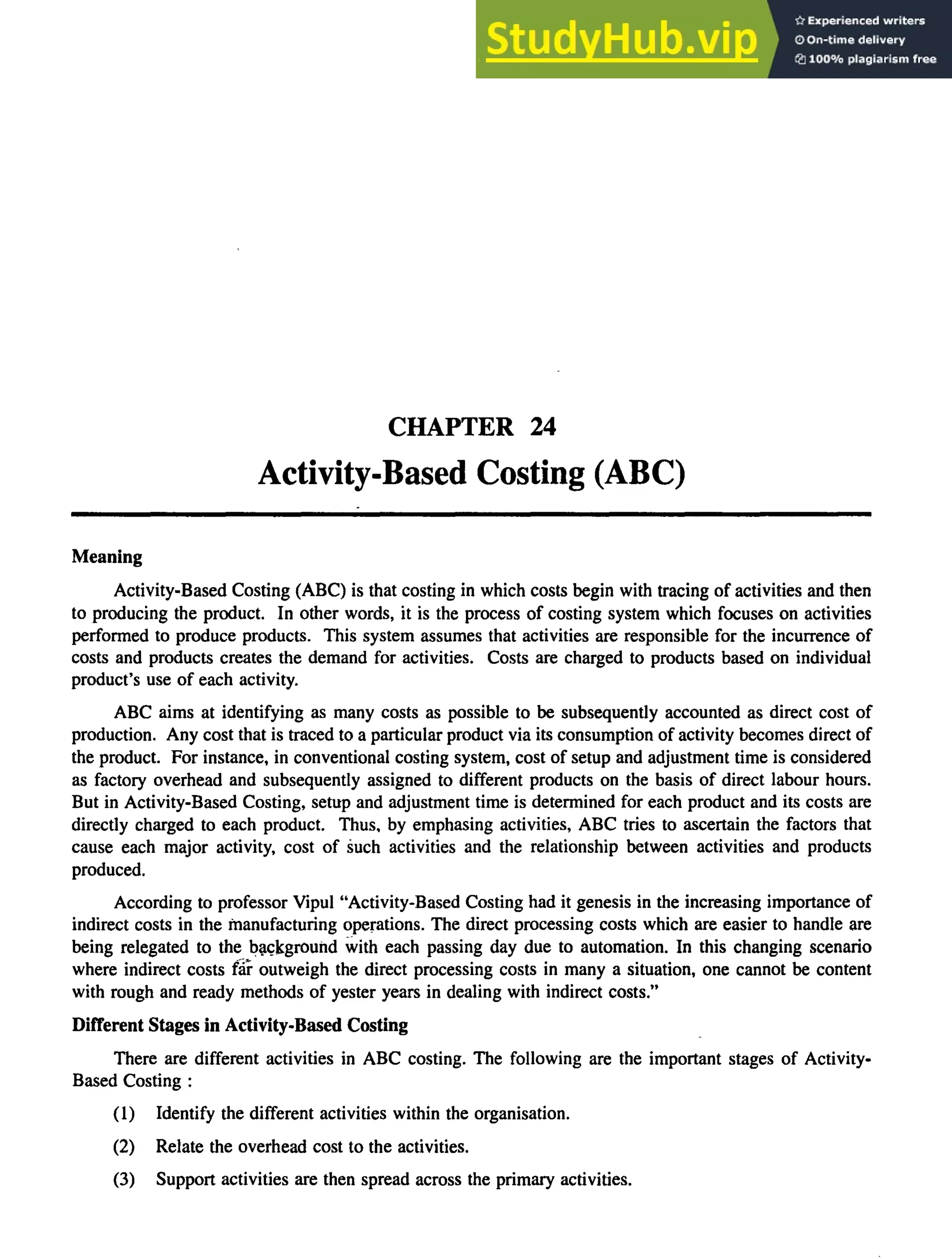 Activity Based Costing Abc Pdf