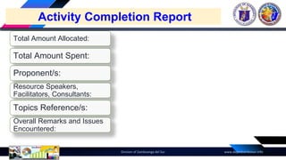 Activity completion-report | PPTX