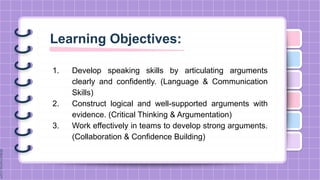 Preparatory Class - Speaking - Debate Activity | PPTX