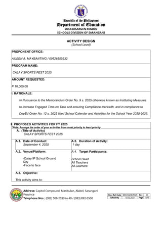 ACTIVITY DESIGN FOR SCHOOL INTRAMURALS... | DOCX