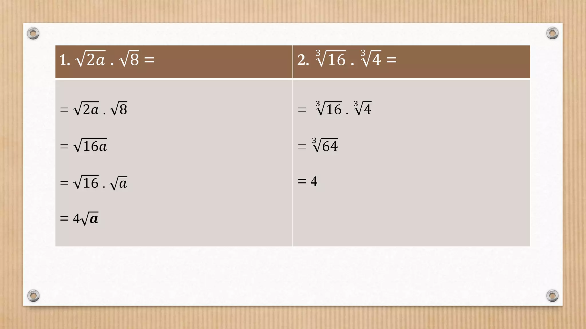 Activity multiplication of radicals | PPTX