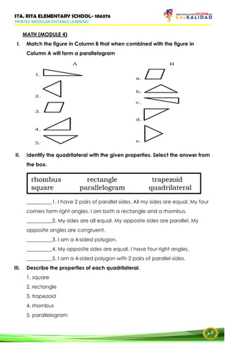 ACTIVITY-SHEET MODULE 1, QUARTER 3 WEEK 4 | PDF