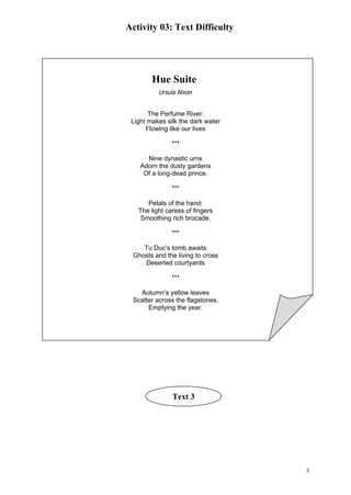 Activity 03 Text Difficulty | PDF