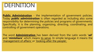 PUBLIC ADMINISTRATION | PPT