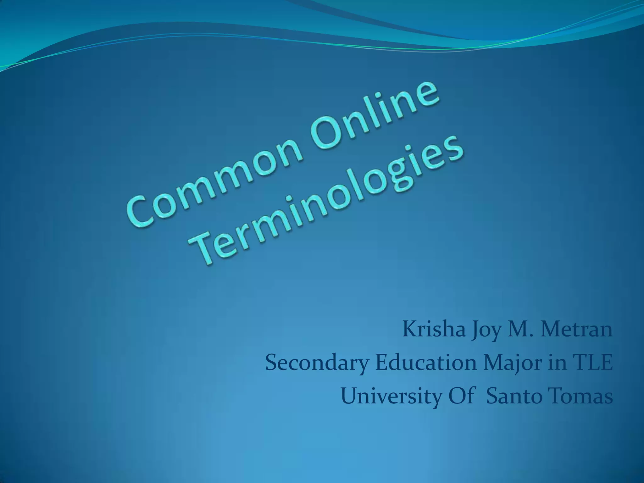 common online terminologies | PPT