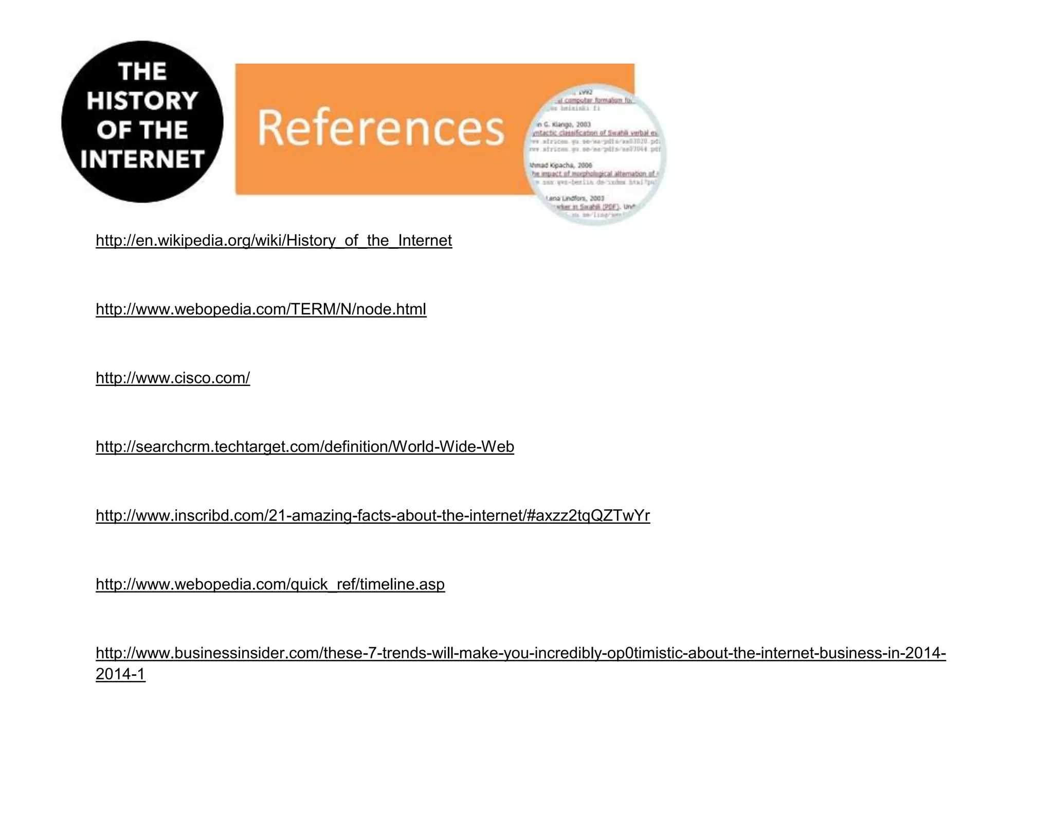 TIMELINE HISTORY OF THE INTERNET | DOCX