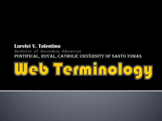 Web Terminologies | PPT