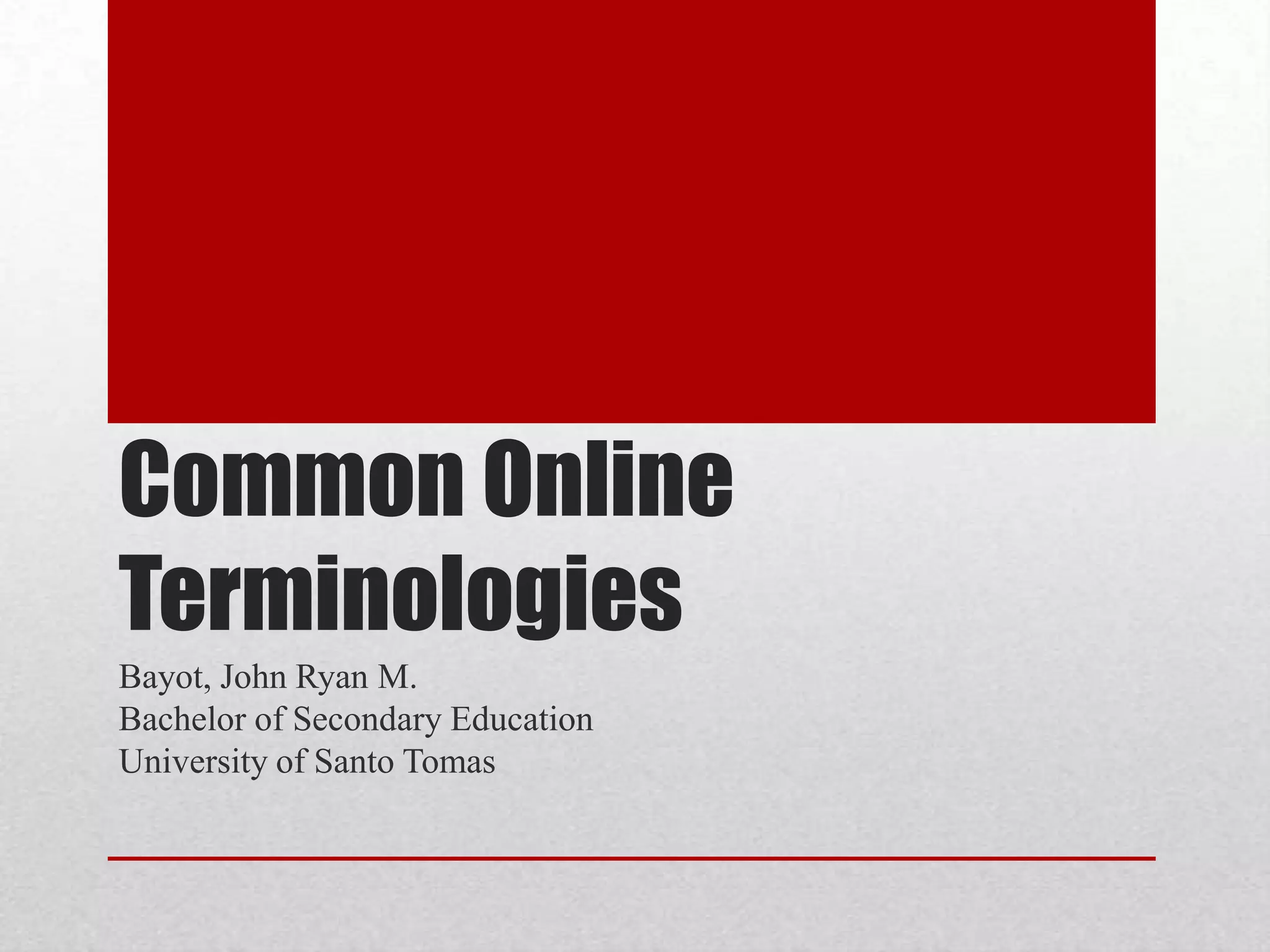 Common Online Terminologies | PPT