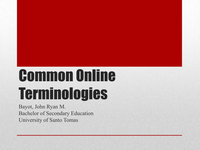 Common Online Terminologies | PPT