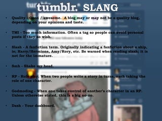 Tumblr Terminology | PPTX
