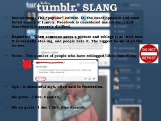 Tumblr Terminology | PPTX