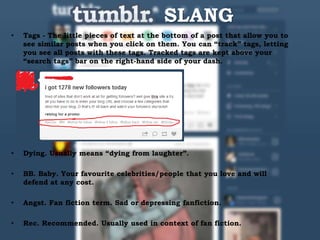 Tumblr Terminology | PPTX
