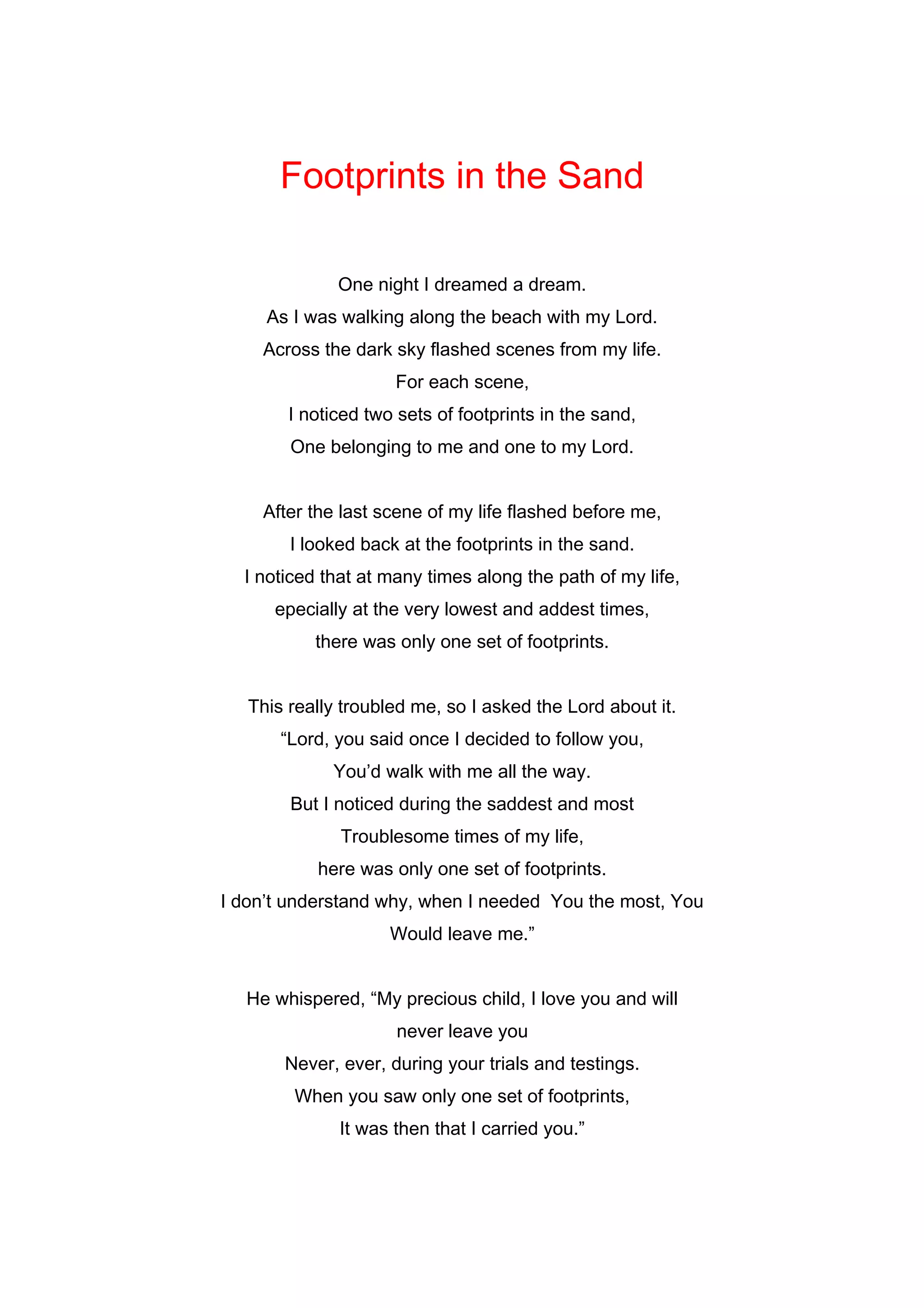 Footprints in the Sand | DOC