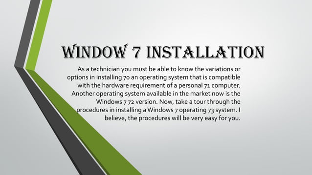 Window 7 Installation | PPT