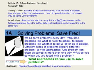 Activity 1 saving fred | PPT