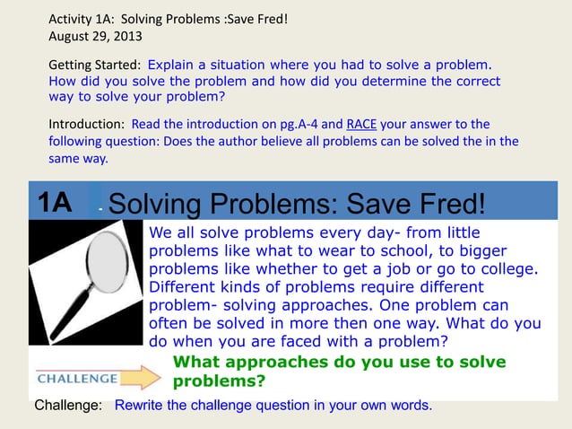 Activity 1 saving fred | PPT