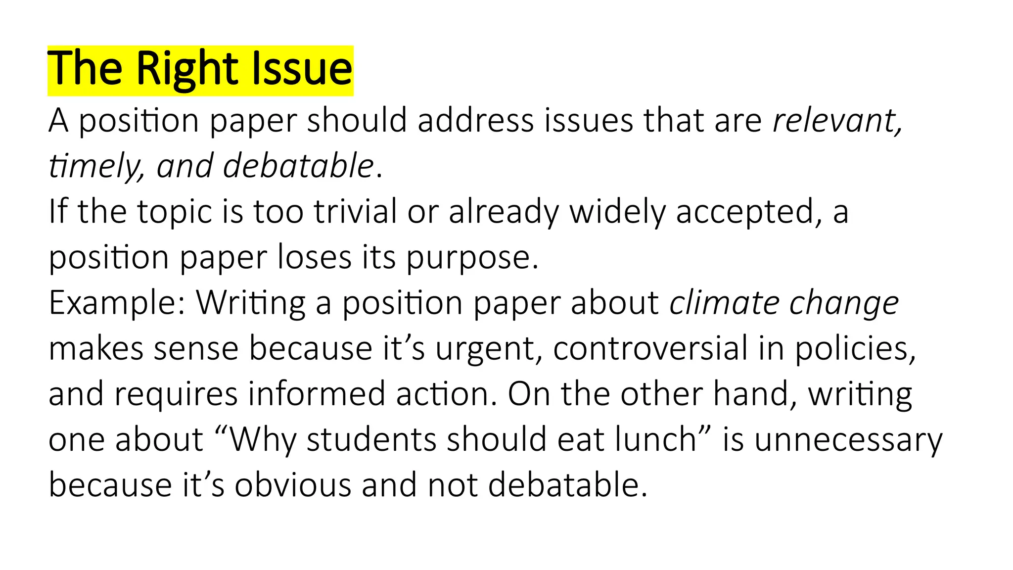 ACTIVITY 1ST WEEK POSITION PAPER.pptxghhhhhhhg | PPTX