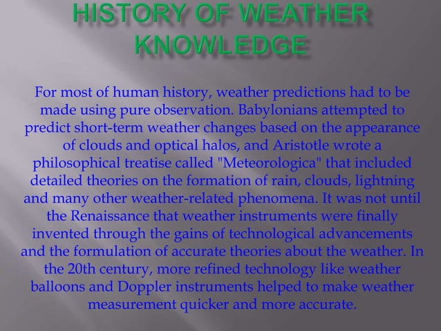 History of Meteorology and Invention of Weather Instruments | PPT