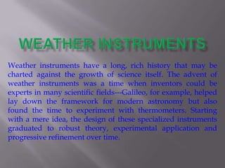 History of Meteorology and Invention of Weather Instruments | PPT