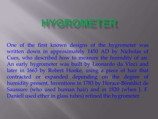 History of Meteorology and Invention of Weather Instruments | PPT