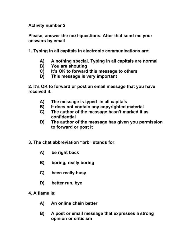 ActivityNetiquette | DOC