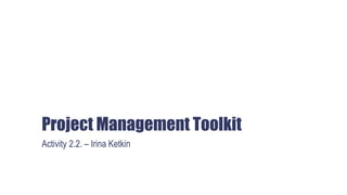 Project Management Toolkit | PPTX
