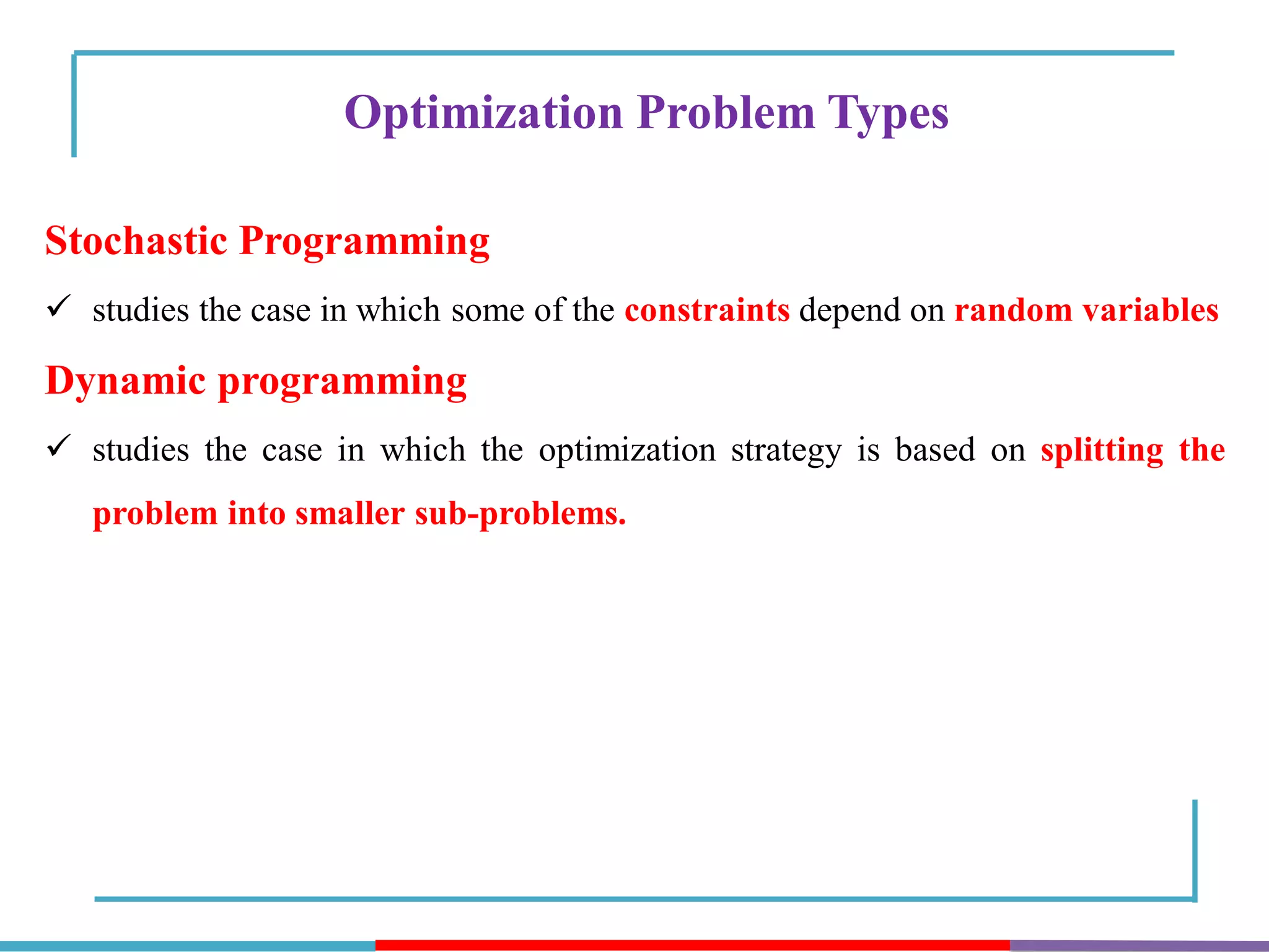 Classification of optimization Techniques | PDF